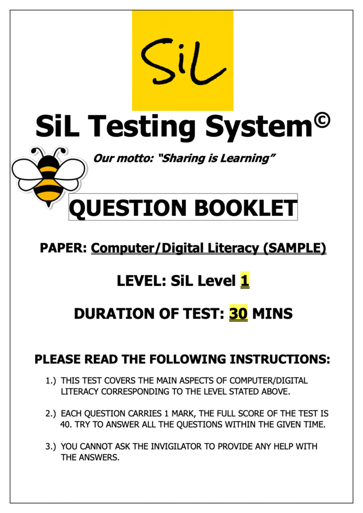 SiL - Computer/Digital Literacy Sample Papers, Answer Keys and ...