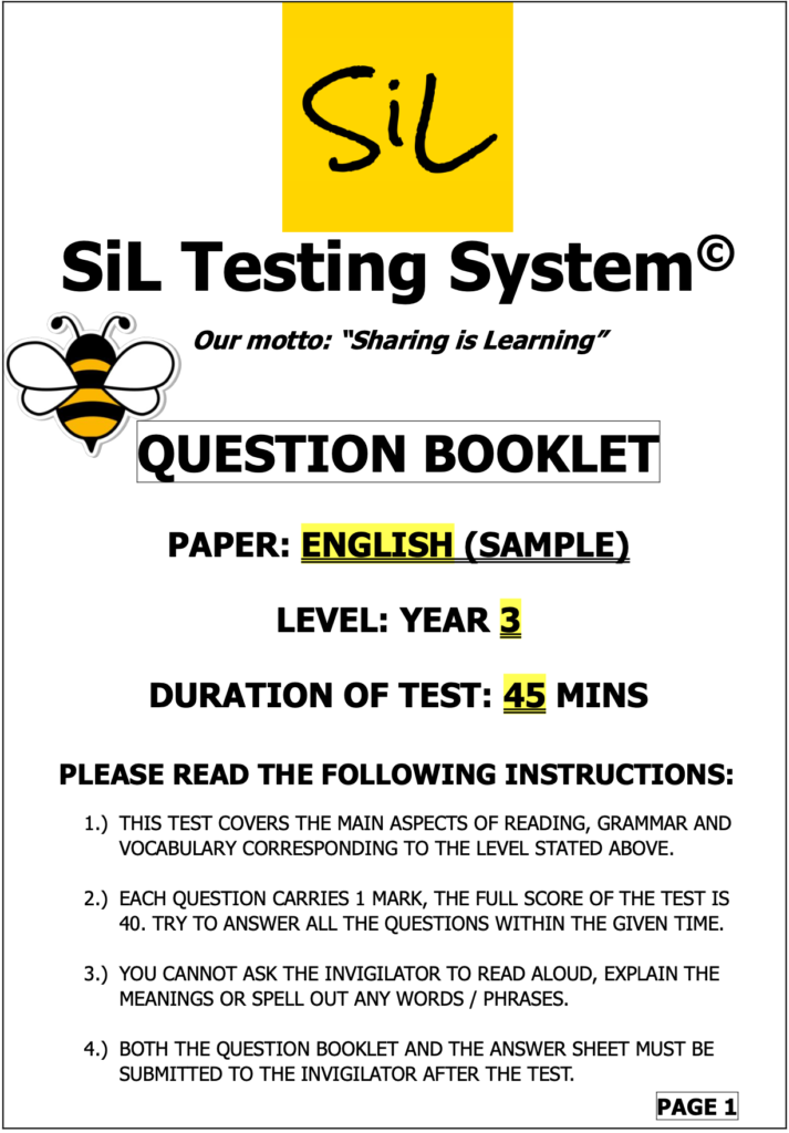 SiL - Sample Papers, Answer Keys and Curriculum Frameworks