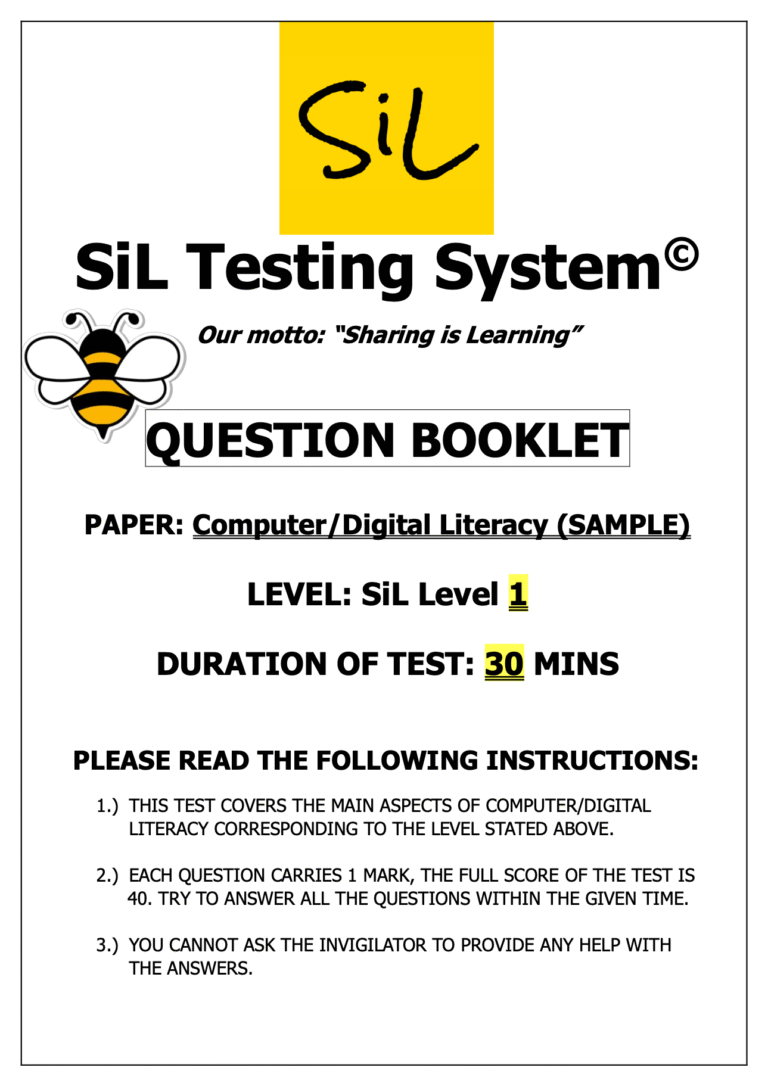 SiL Testing System - Computer/Digital Literacy Sample Papers, Answer ...
