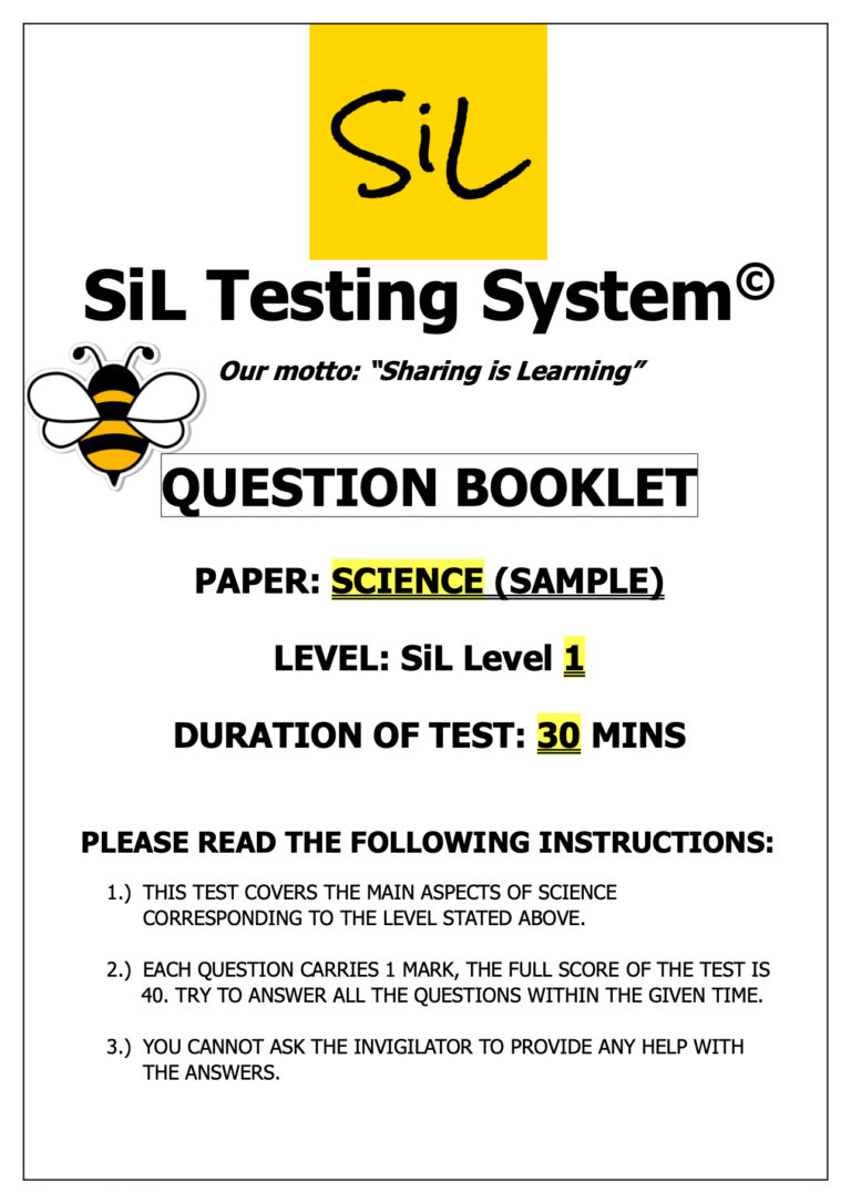 SiL Testing System - Science Sample Papers, Answer Keys and Curriculum ...